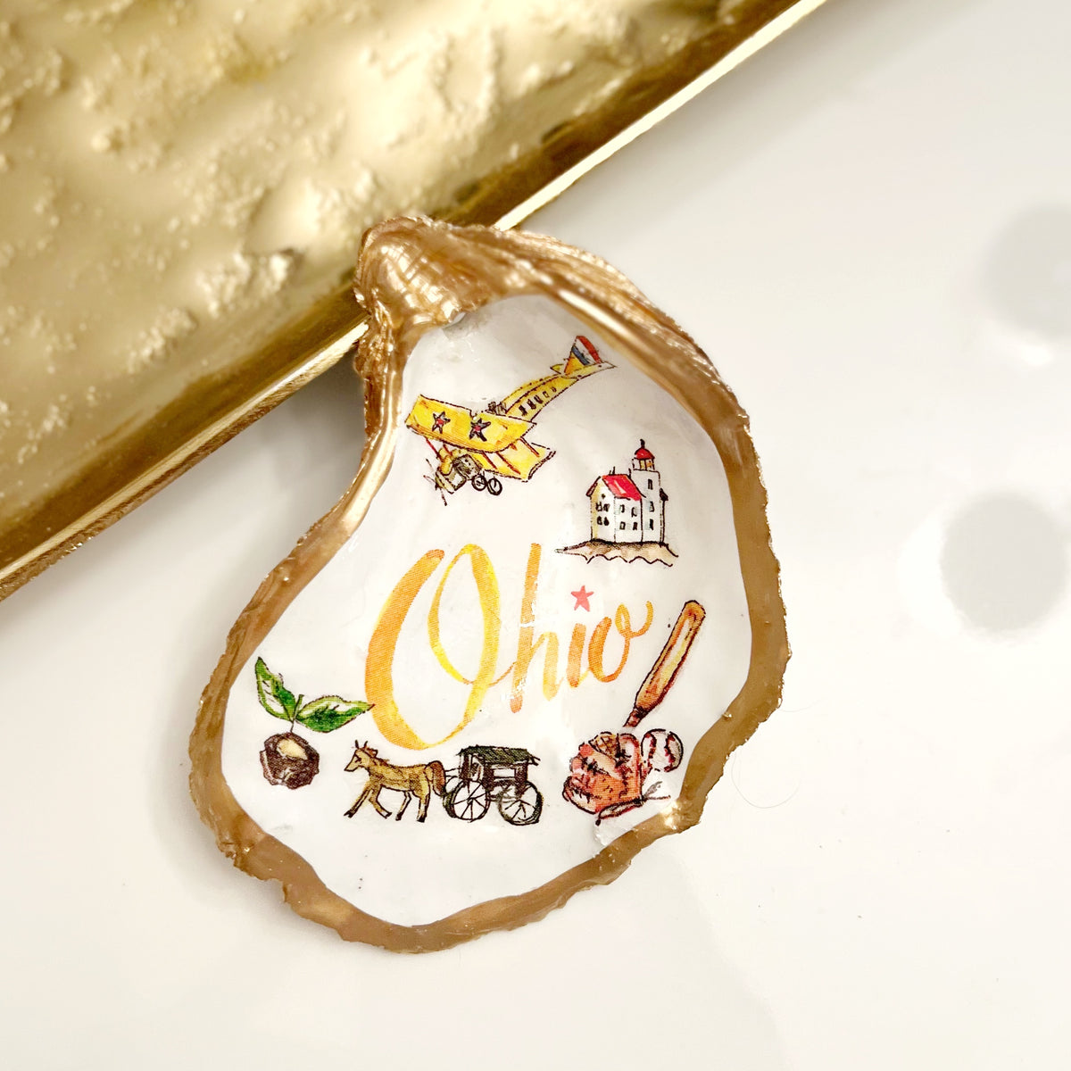 Oyster Ring Dish - Ohio – The Painted Pearl